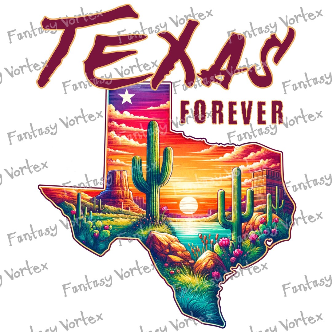 Texas Forever. Texas Outline PNG T-shirts Design - Etsy