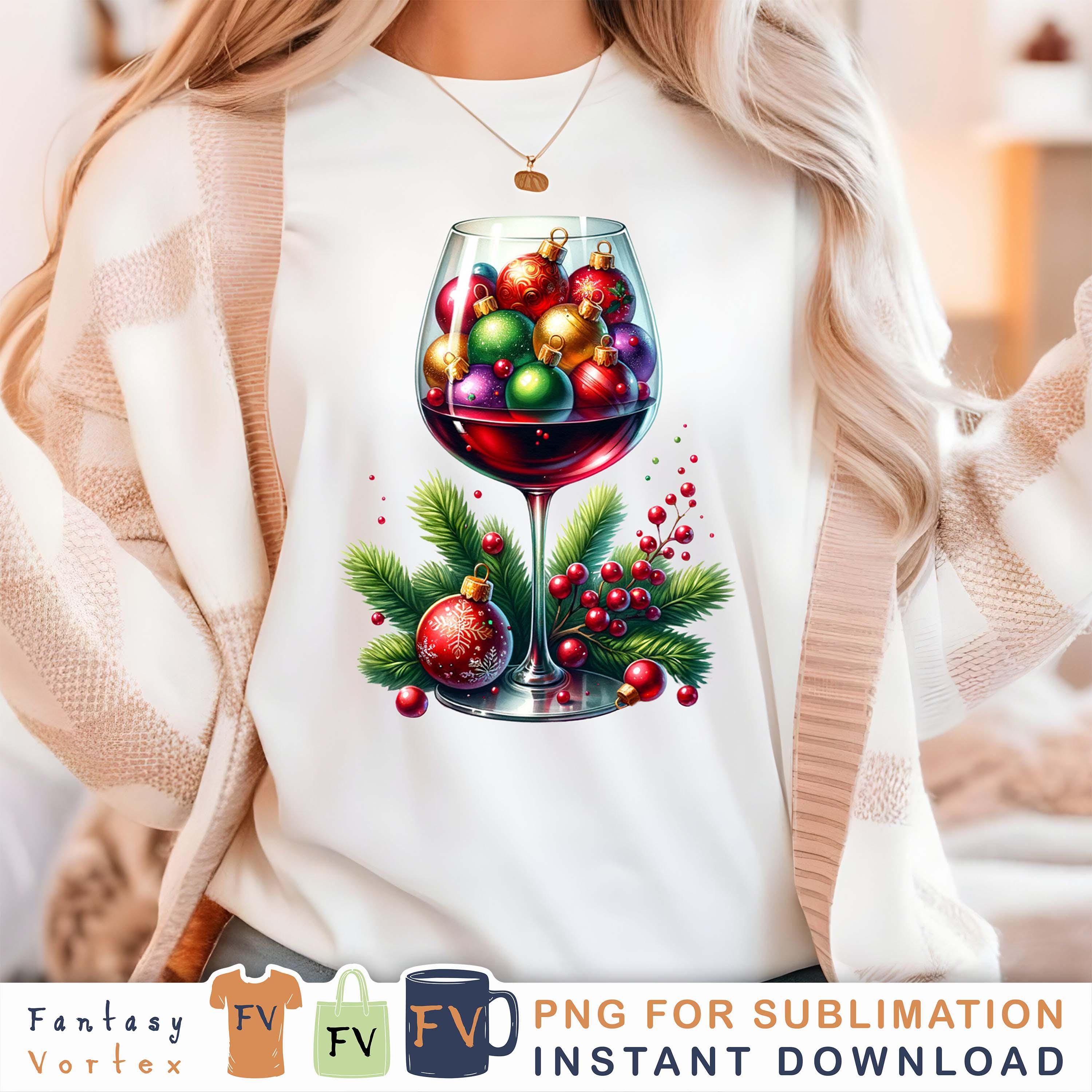 Christmas Wine Clipart Set - Holiday PNG Bundle for Sublimation ...