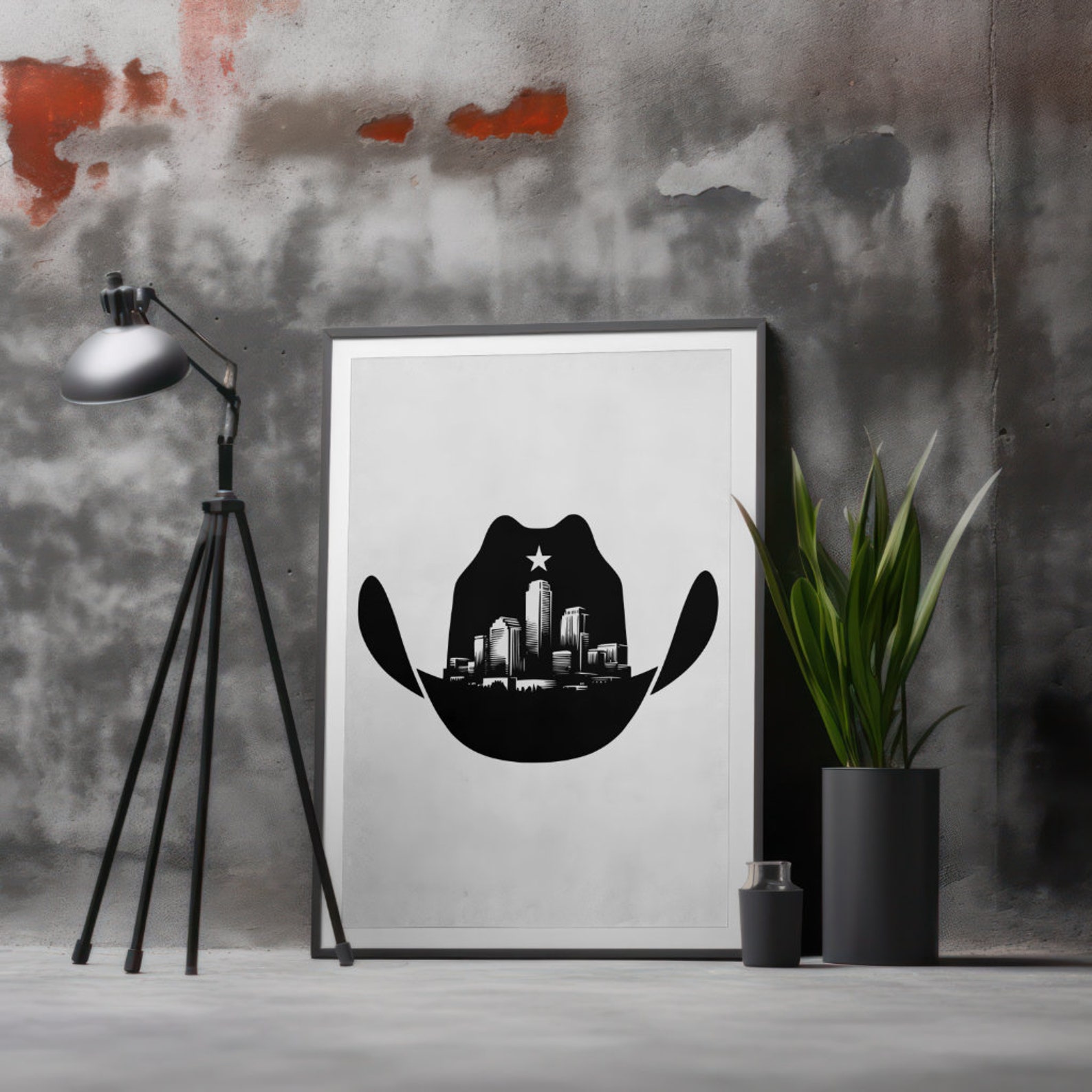 Texas Skyline SVG PNG Print. Wall Art, T-shirt Art. USA Cityscape.home ...