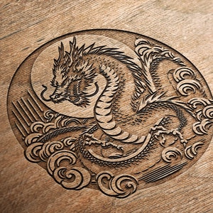 Dragon Laser Engraving SVG File: Chinese Zodiac Design (digital ...