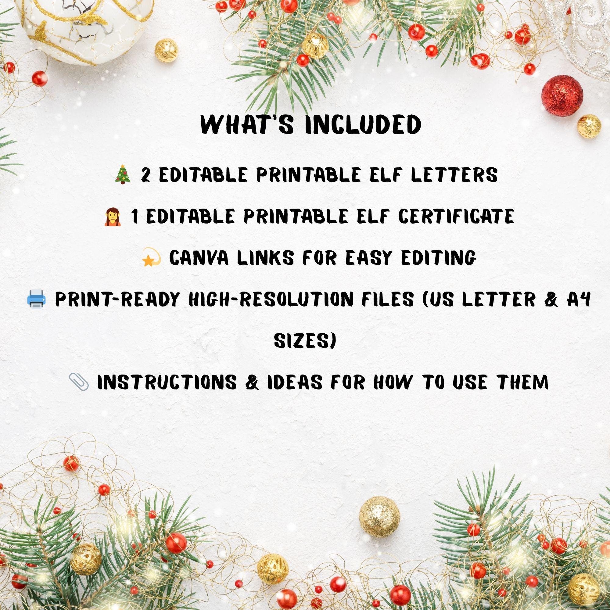 Editable Elf Letters & Certificate – Printable Christmas Countdown ...