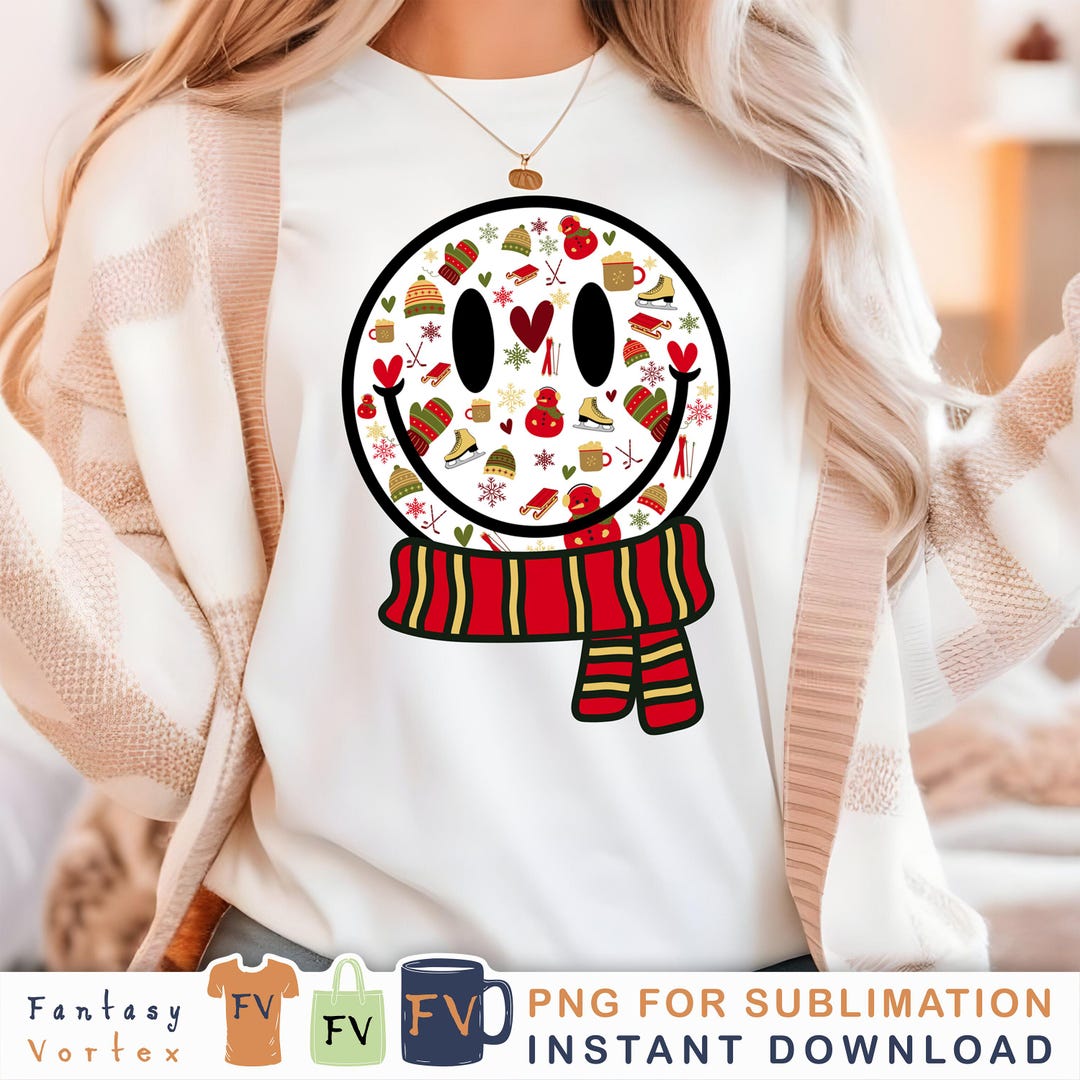 Hello Winter! - Christmas Smiley Face PNG - Winter Designs for ...