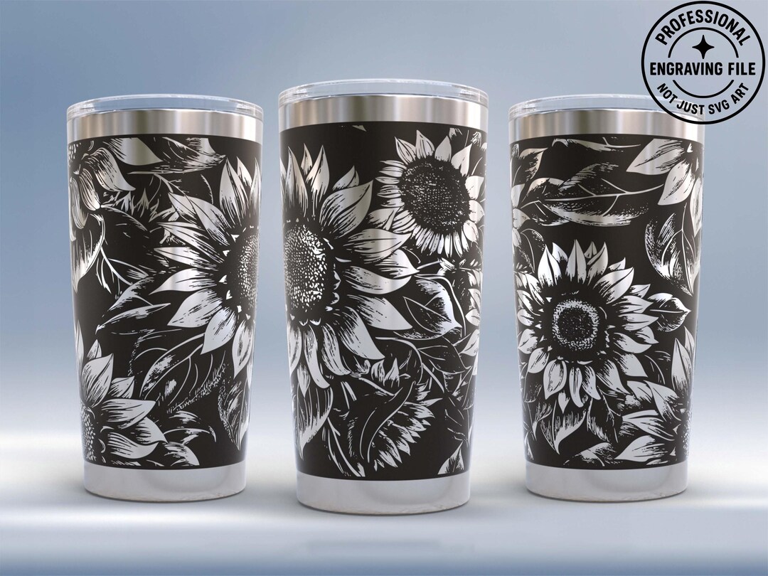 Sunflower Laser Engraved Tumbler Wrap SVG File (digital Download) - Etsy