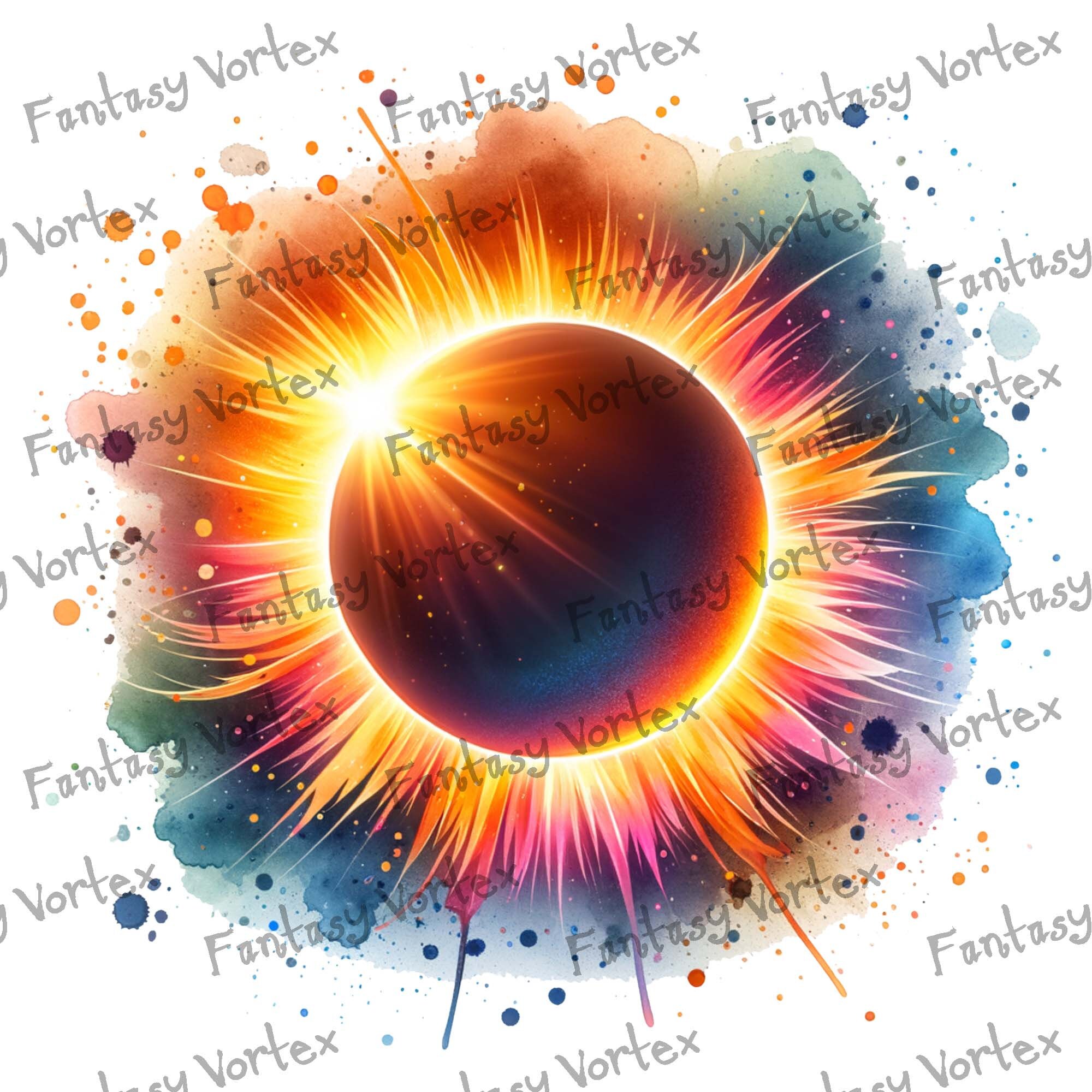 Solar Eclipse Clipart Instant Download. T-shirt Sublimation Design ...