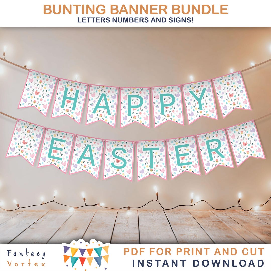 Letters & Numbers Printable Bunting Flags - DIY Printable Banner ...