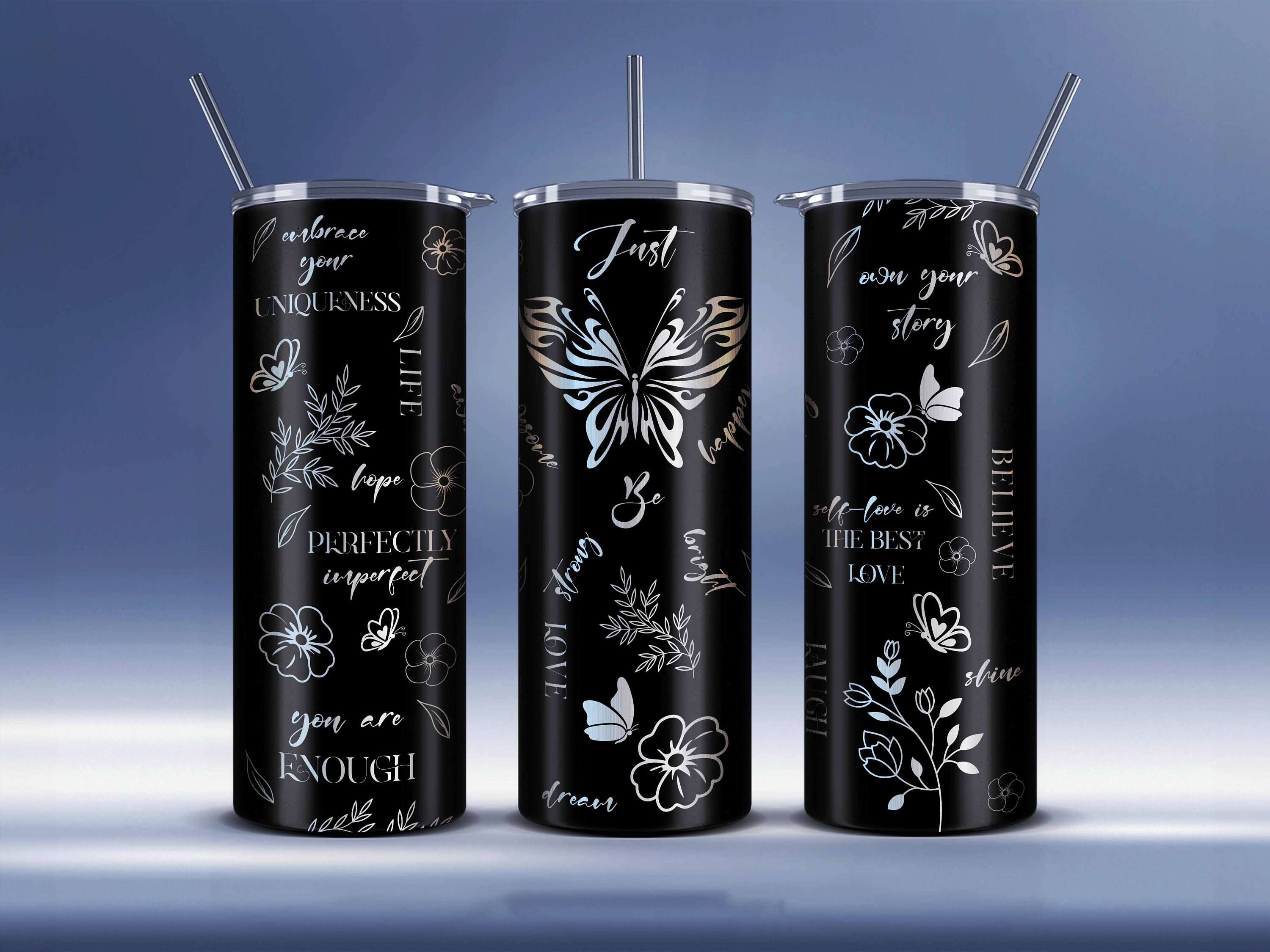 Motivational Tumbler Laser Engraved Wrap, 20 Oz Skinny Tumbler Laser ...