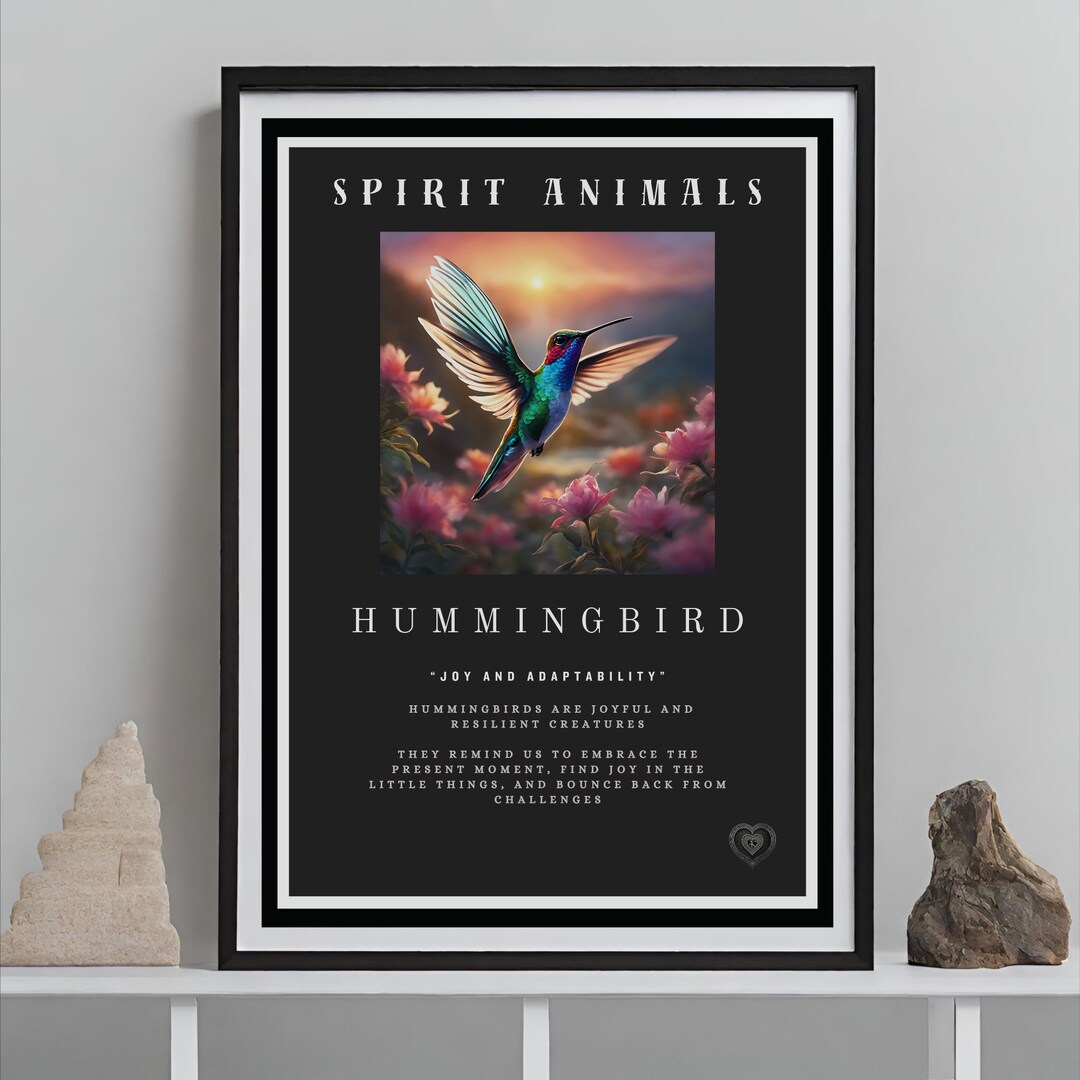 Digital Hummingbird Spirit Animal Poster - Etsy