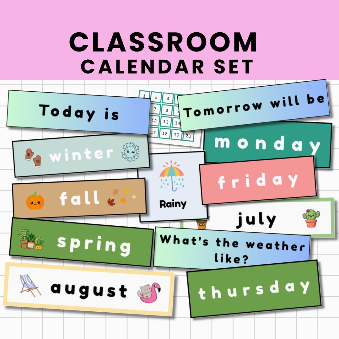 Classroom Calendar, Routine Chart for Kids – Monthly Visual Schedule ...