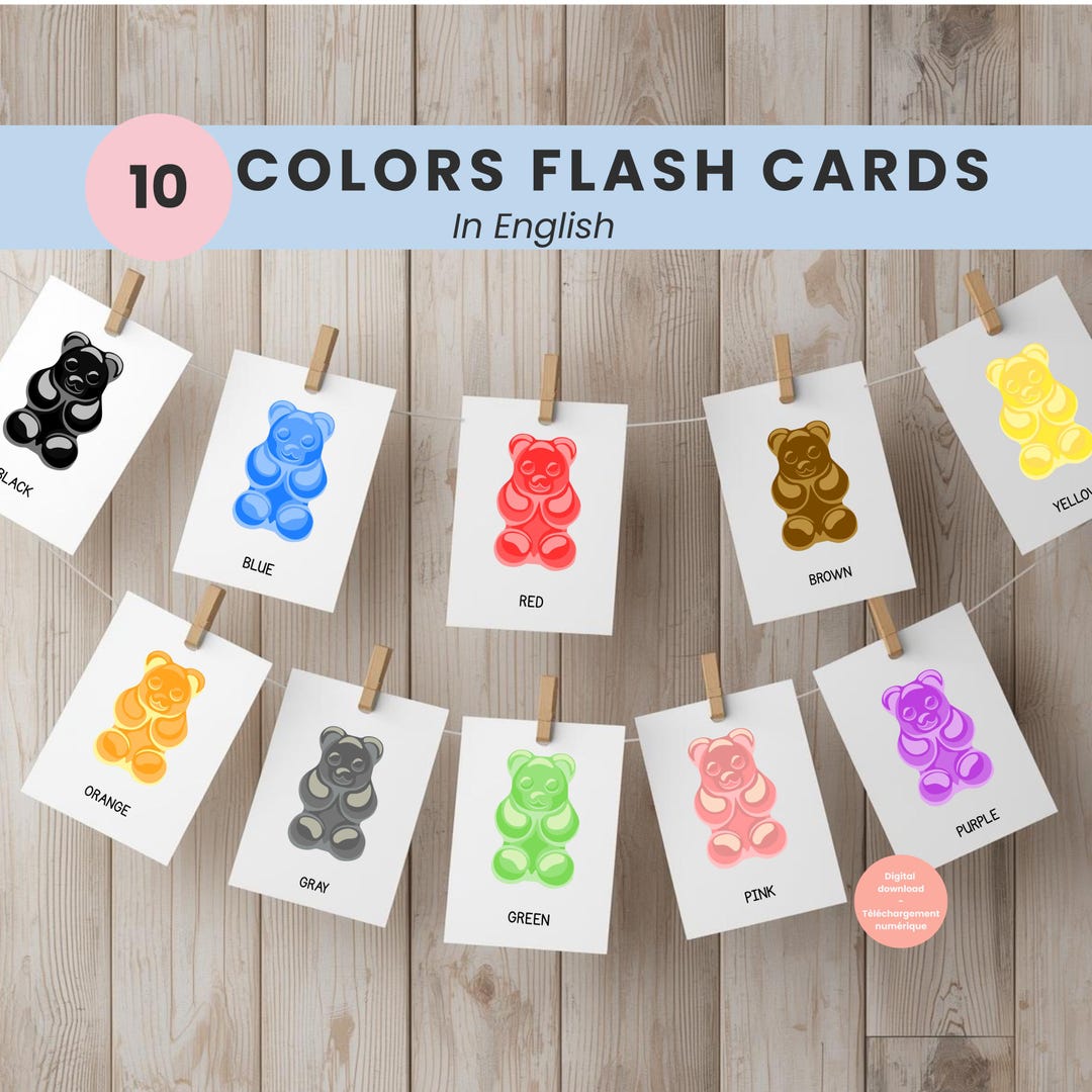 English Colors Flashcards for Kids – Montessori Printable Learning ...
