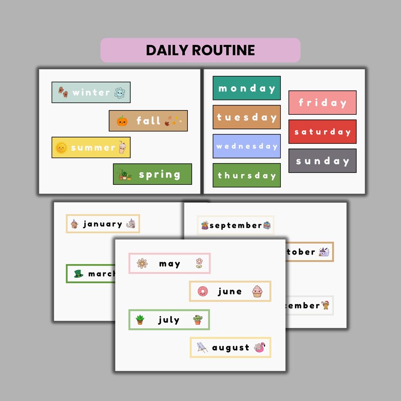 Classroom Calendar, Routine Chart for Kids – Monthly Visual Schedule ...