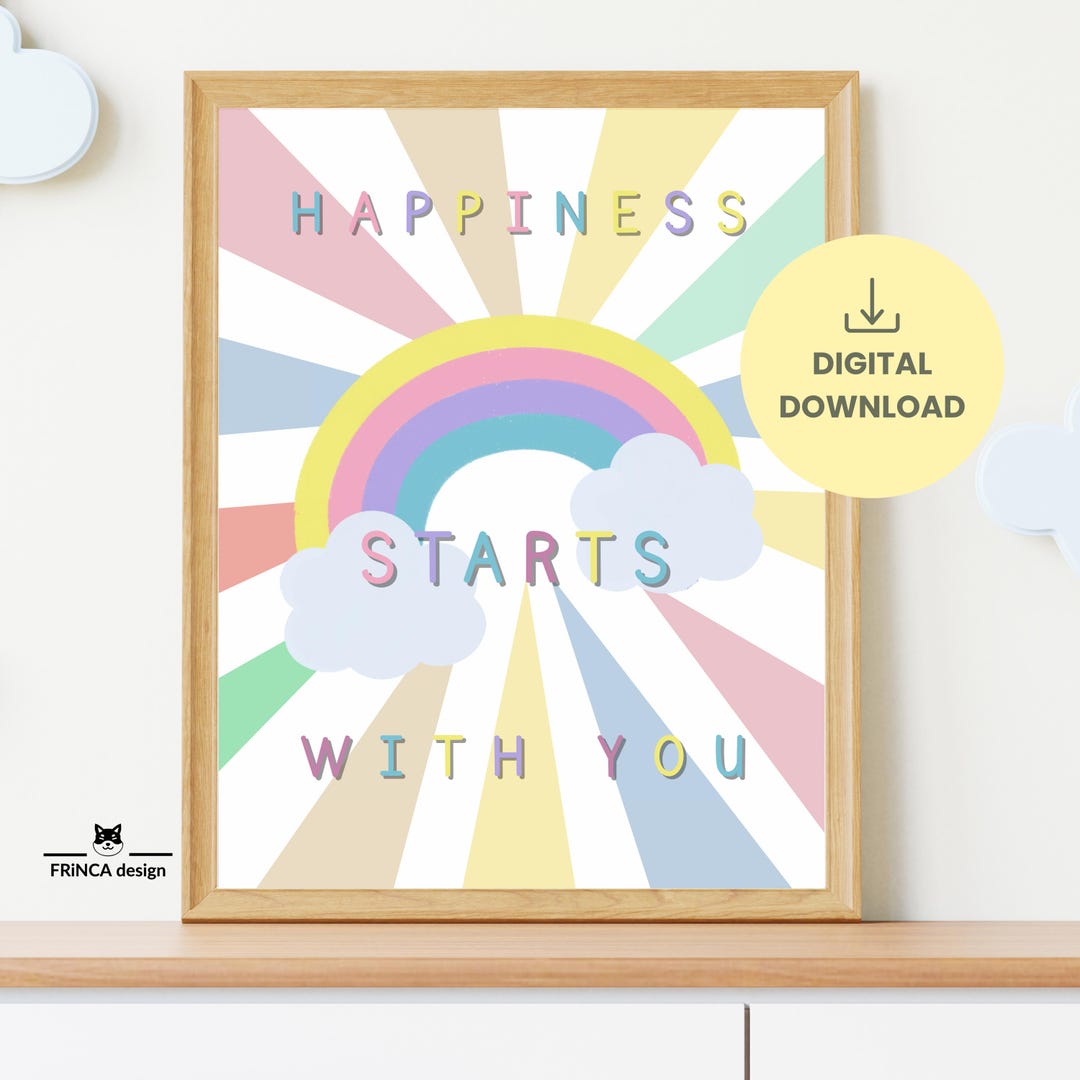 Positive Kids Poster, Classroom Decor, Rainbow Wall Art Printable ...