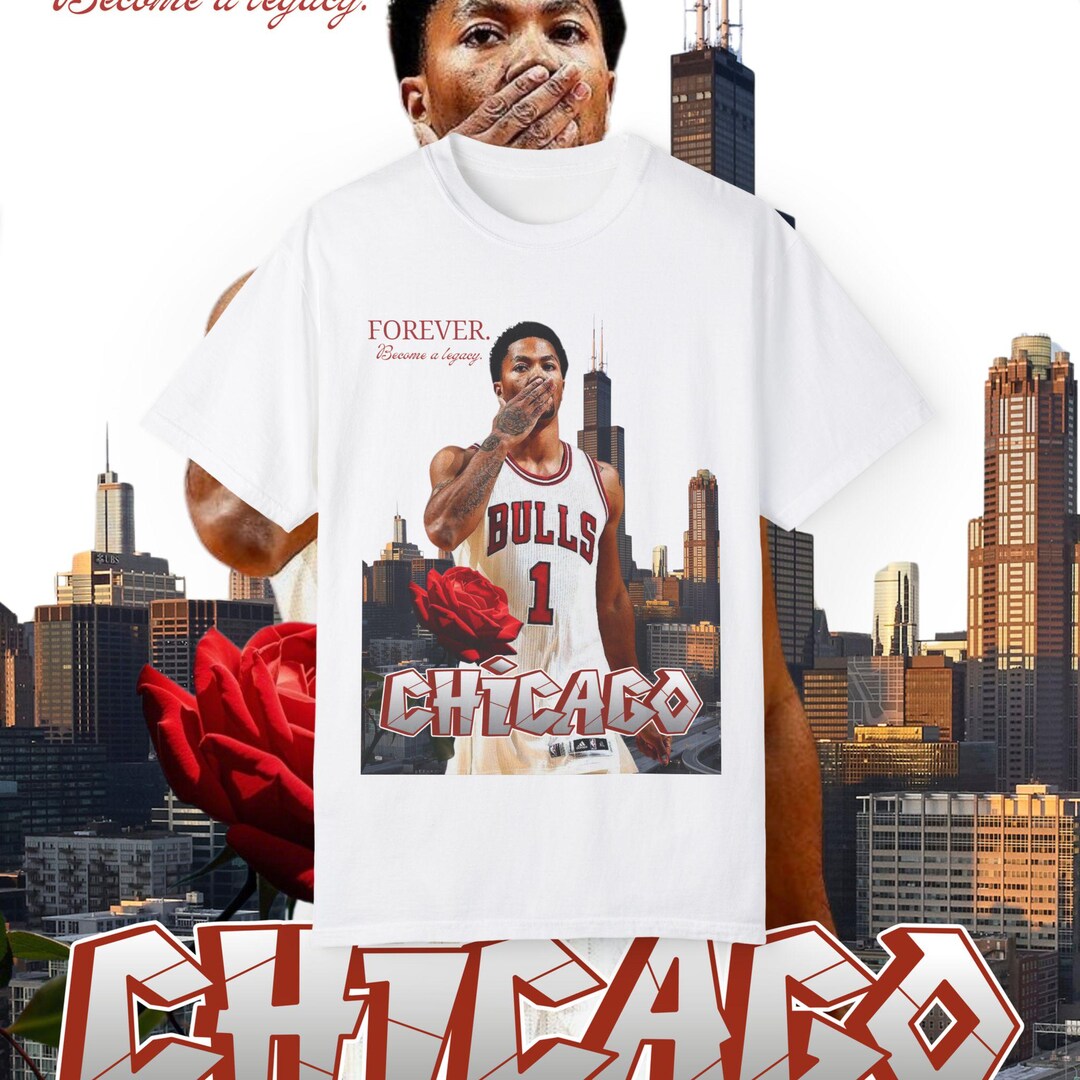 FOREVER Derrick Rose Chicago Bulls chi-town Unisex Garment-dyed T-shirt ...
