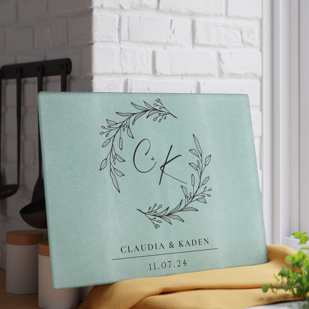 Custom Glass Cutting Board, Wedding Gift, Bridal Shower Present ...
