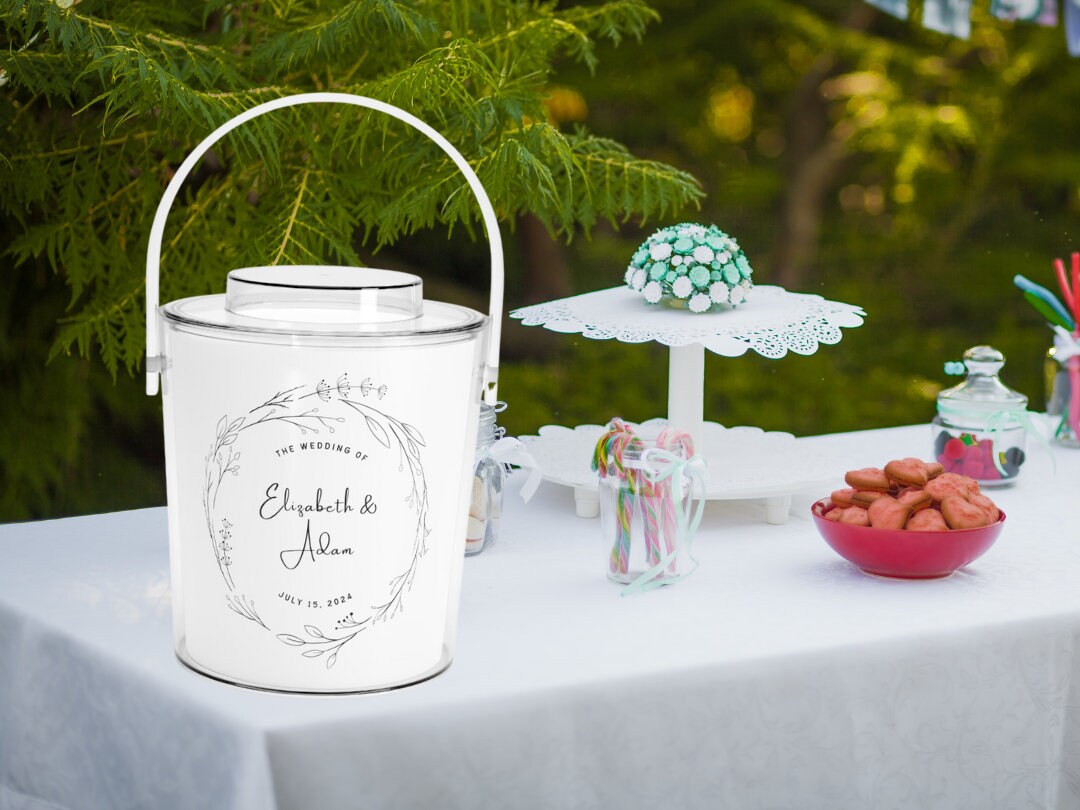Custom Ice Bucket With Tongs, Custom Wedding Accessories, Personalized ...