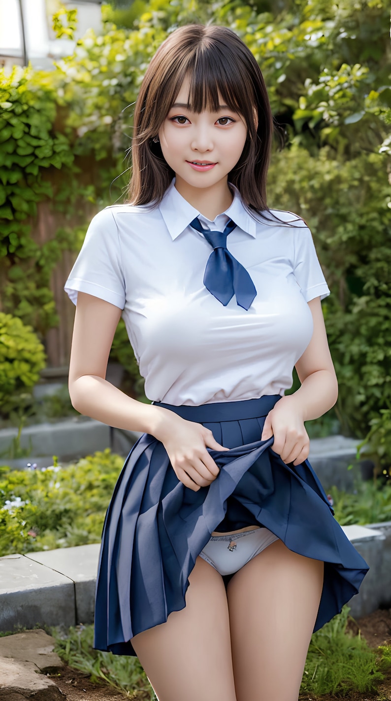 Japanese AI Girlfriend: The cute girl who lifted up her skirt to show us her panties. 1 107pic ...