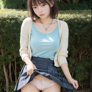 Japanese AI Girlfriend: The cute girl who lifted up her skirt to show us her panties. 1 107pic ...