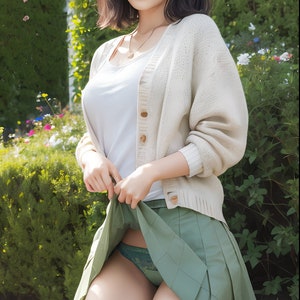 Japanese AI Girlfriend: The cute girl who lifted up her skirt to show us her panties. 1 107pic ...