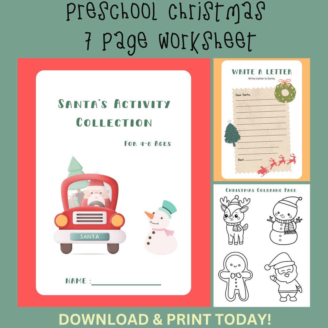 Christmas Activity Digital Download! Engaging Christmas Activities for ...