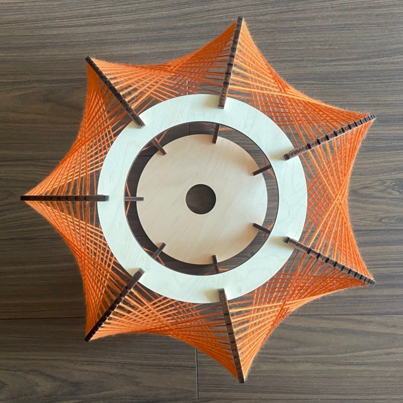 String Art Pendant Lamp, Woven Light Shade, Retro Geometric Lampshade ...
