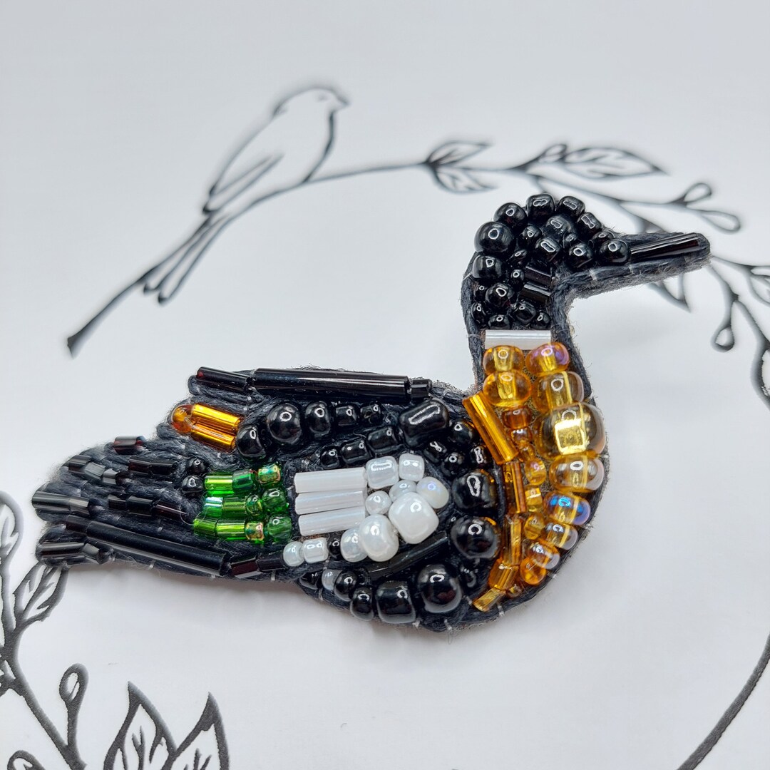 Australian Shelduck Gift Beaded Brooch Embroidered Brooch Bird Duck ...