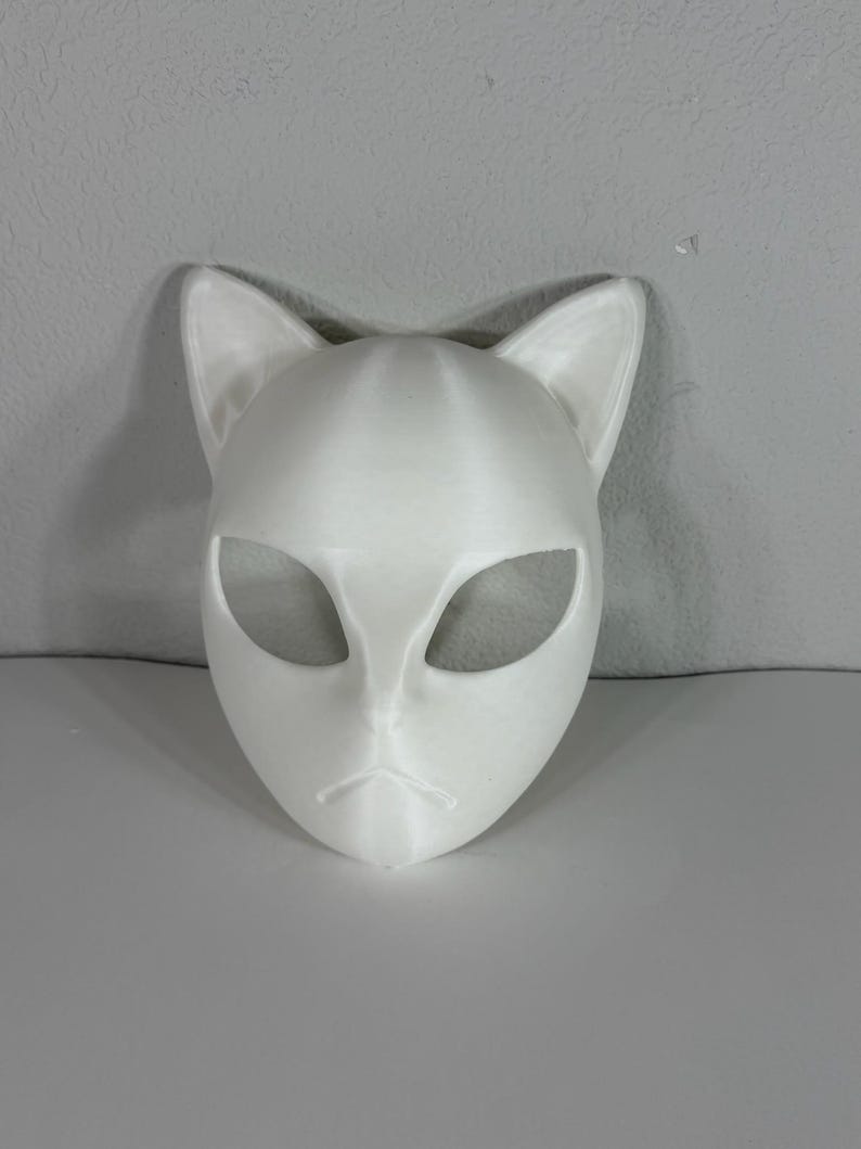 3D Printed Cosplay Mask – Cat, Fox, and Bat Style | Handmade PLA Masks ...