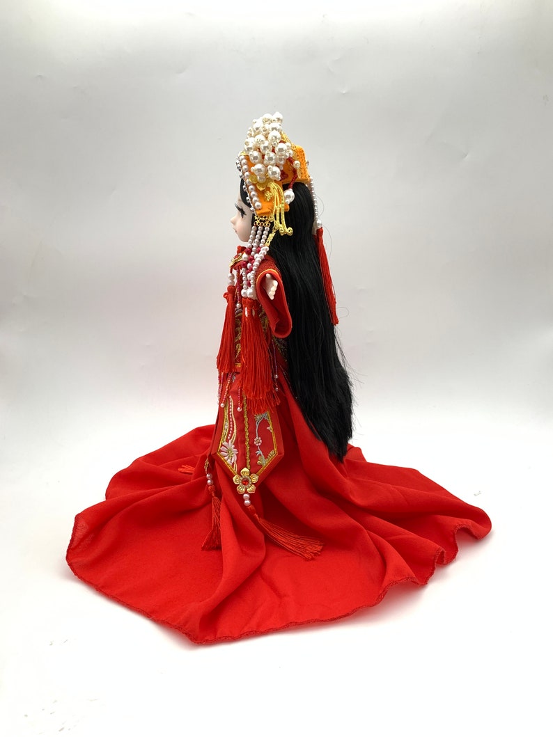 Wedding Doll: Red Phoenix Gown, Crown & Stand Included - Etsy