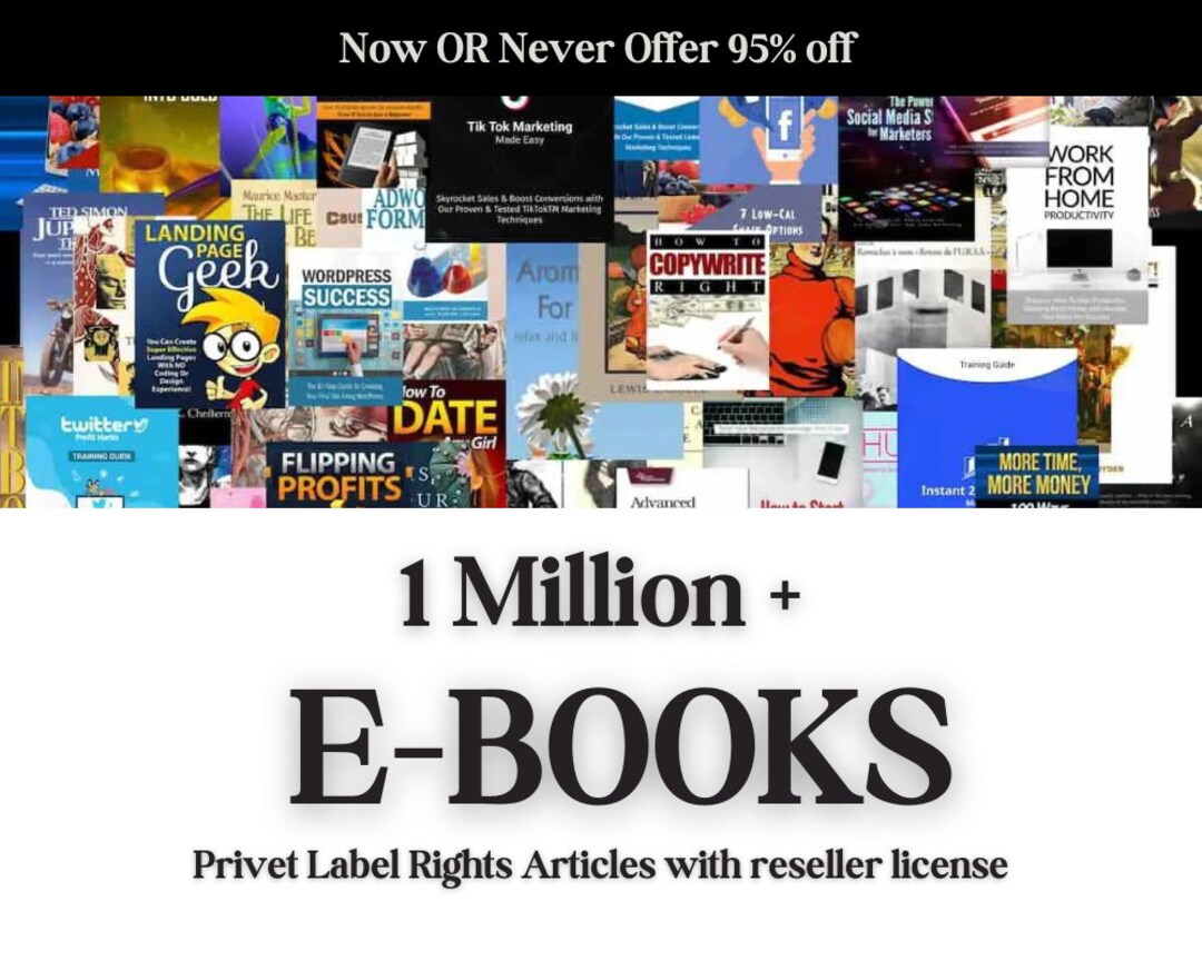 1 Million+ Ebooks & PLR Articles Bundle With Reseller Rights - Etsy