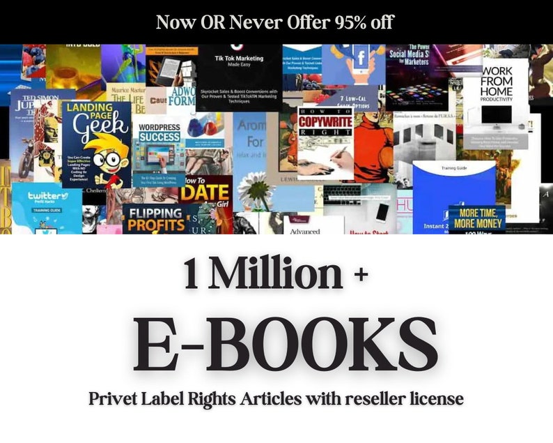 1 Million+ Ebooks & PLR Articles Bundle With Reseller Rights - Etsy