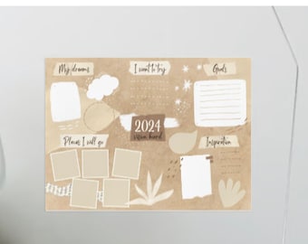 Vision Board for 2024 Reach Those Goals and Dreams - Etsy
