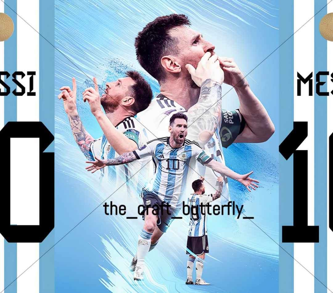 Lionel Messi Tumbler PNG, 20oz Skinny Tumbler Wrap Sublimation Design ...
