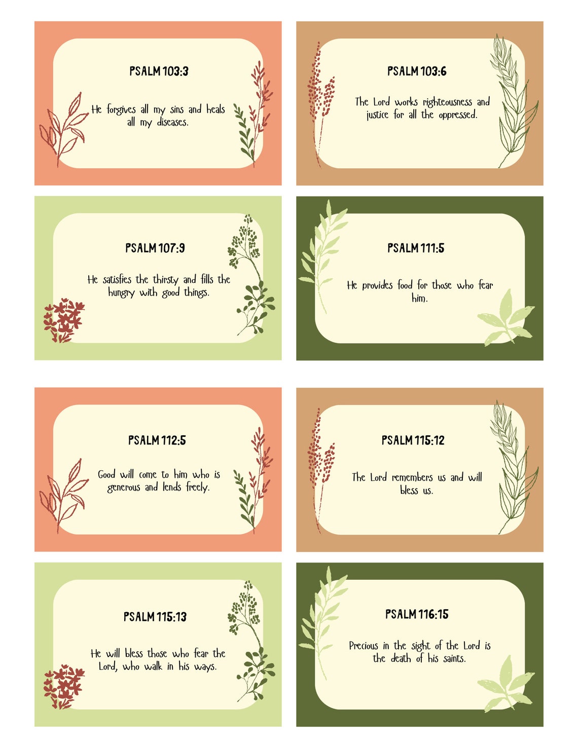 365 Printable Bible Verses for Daily Inspiration, Bible Verse Cards ...