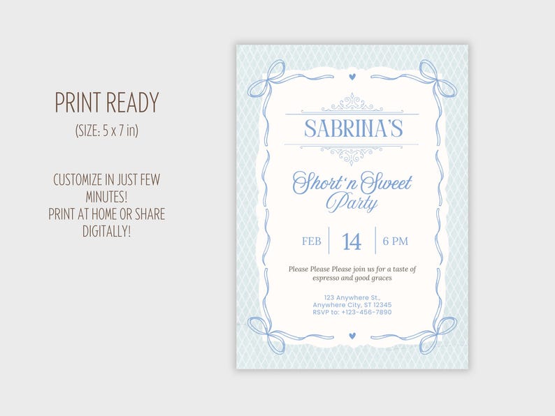 Editable Sabrina-inspired BIRTHDAY INVITATION Short N Sweet Theme ...