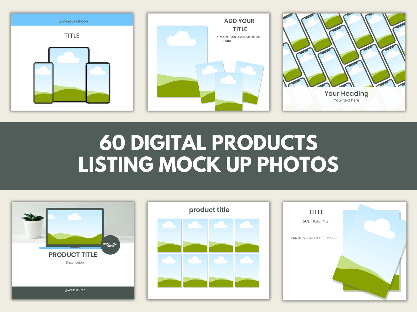 ETSY LISTING MOCKUP Templates Digital Product Canva Listing Templates ...