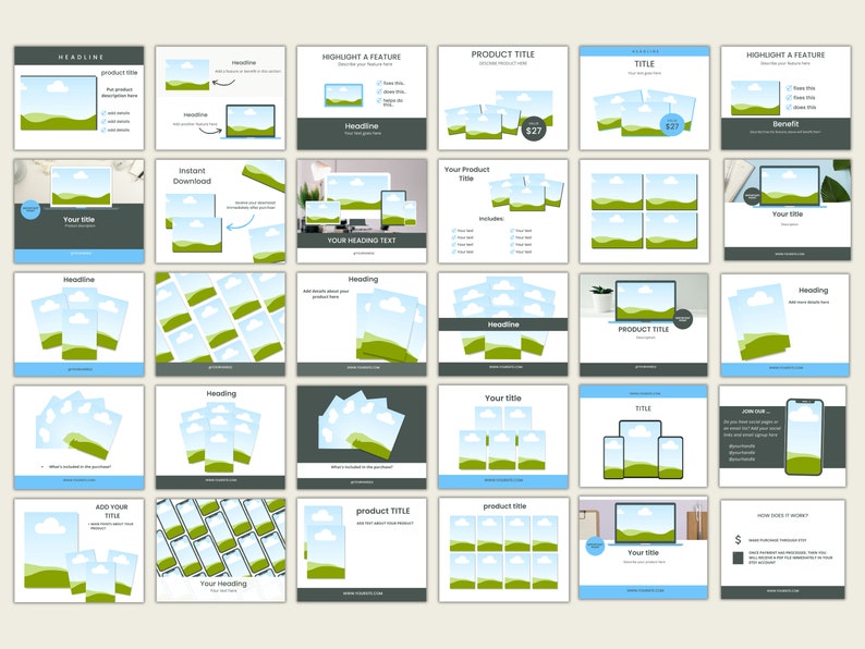ETSY LISTING MOCKUP Templates Digital Product Canva Listing Templates ...