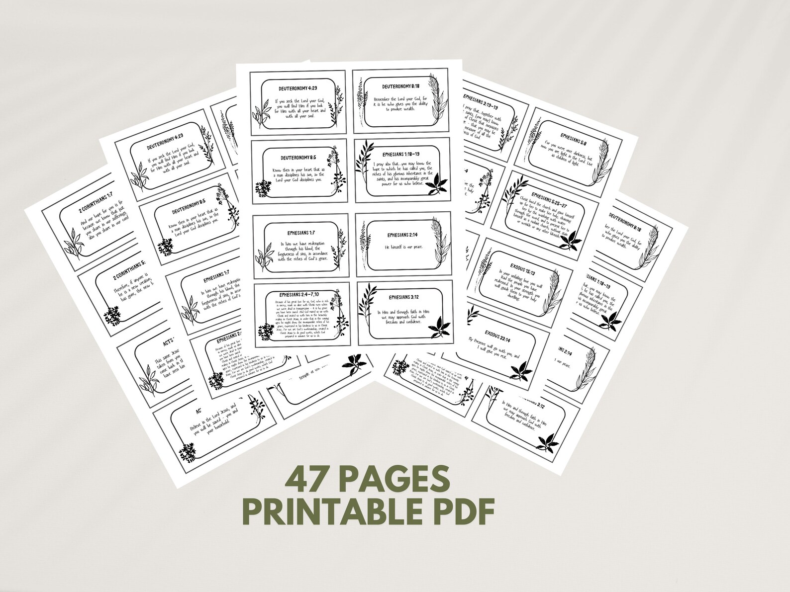 365 Printable Bible Verses for Daily Inspiration, Bible Verse Cards ...