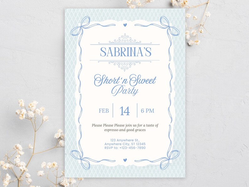 Editable Sabrina-inspired BIRTHDAY INVITATION Short N Sweet Theme ...