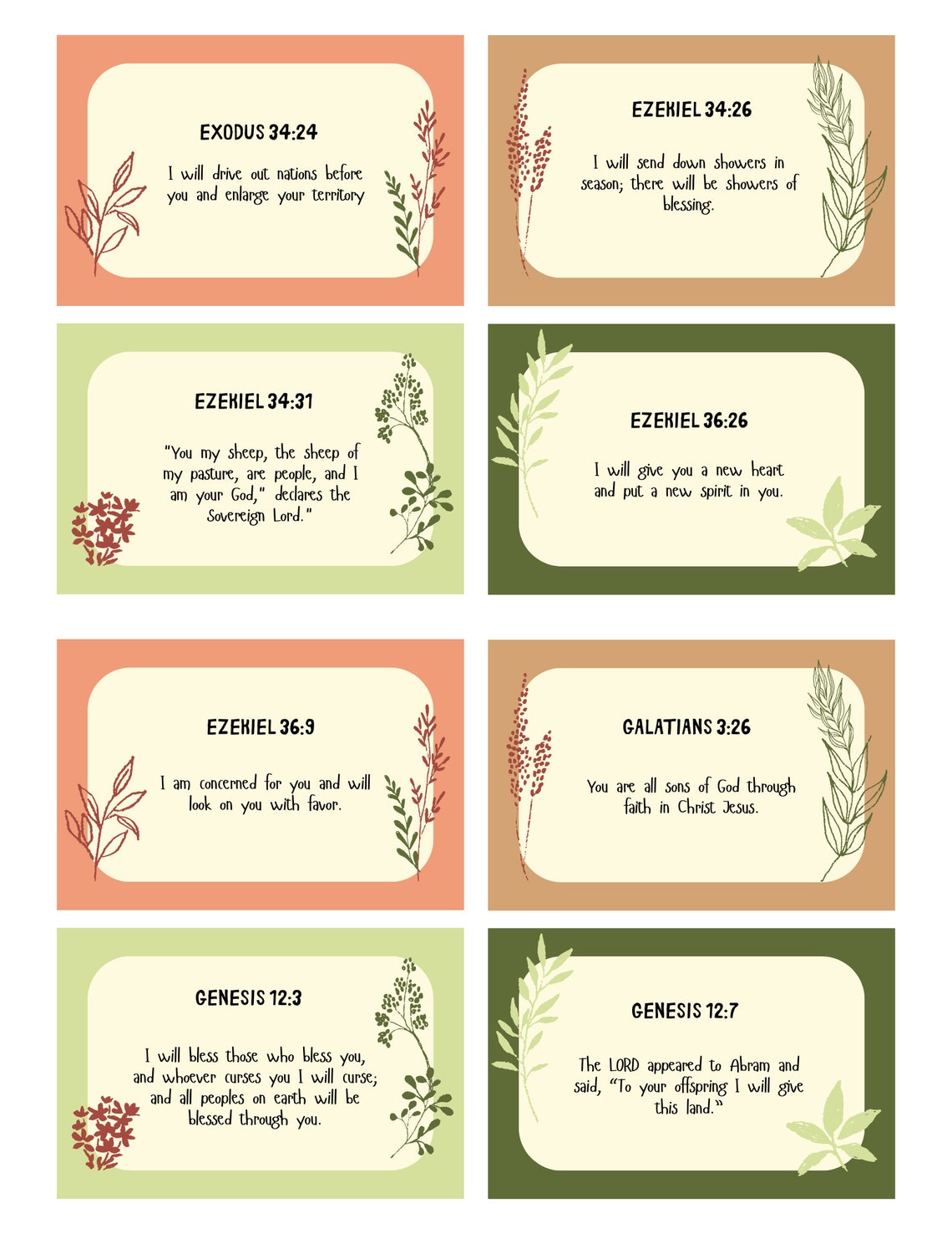 365 Printable Bible Verses for Daily Inspiration, Bible Verse Cards ...