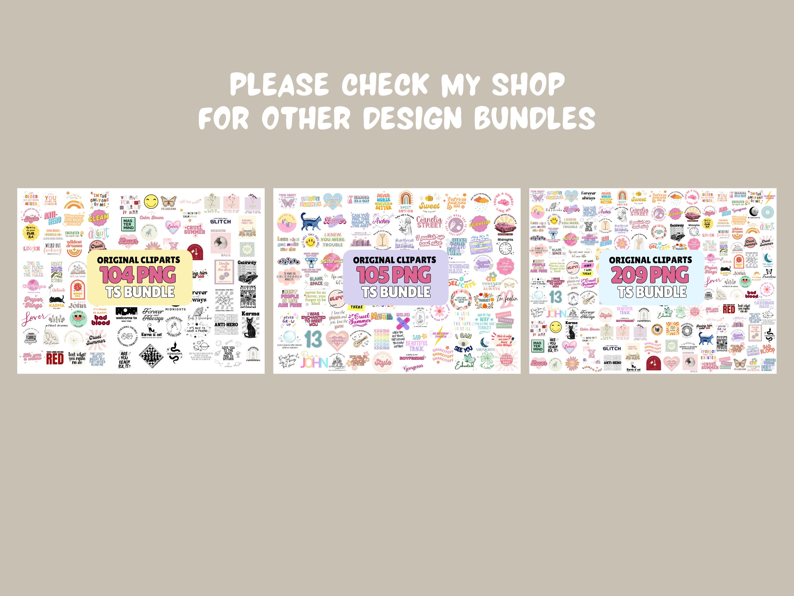 High Quality Ttpd-inspired Clip Art PNG Bundle Original Design T Swift ...