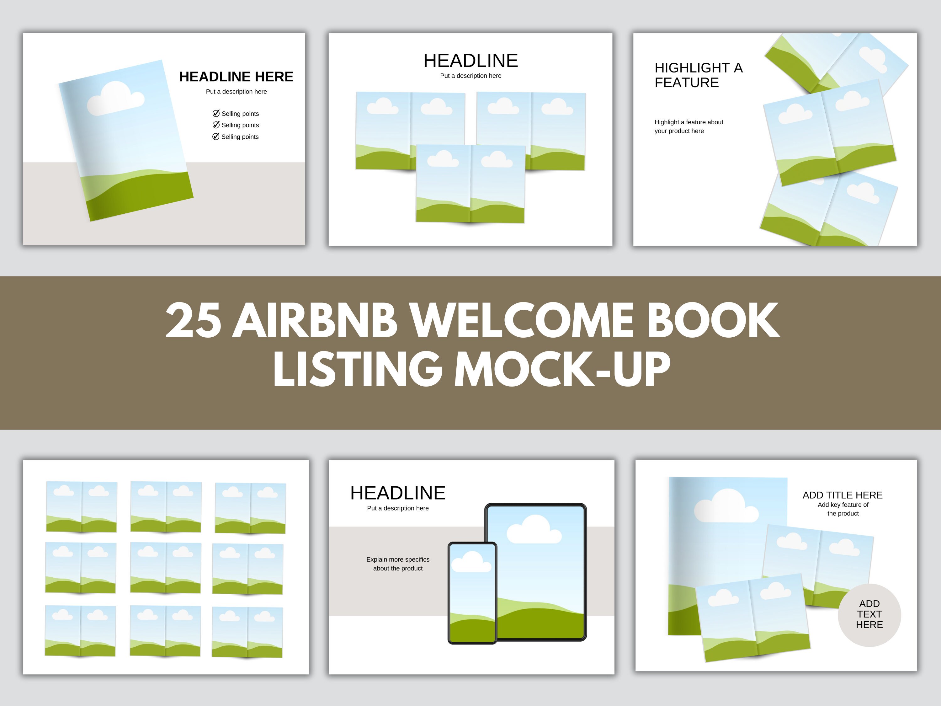 Airbnb Welcome Book Listing Mock up Template Boho Theme - Etsy
