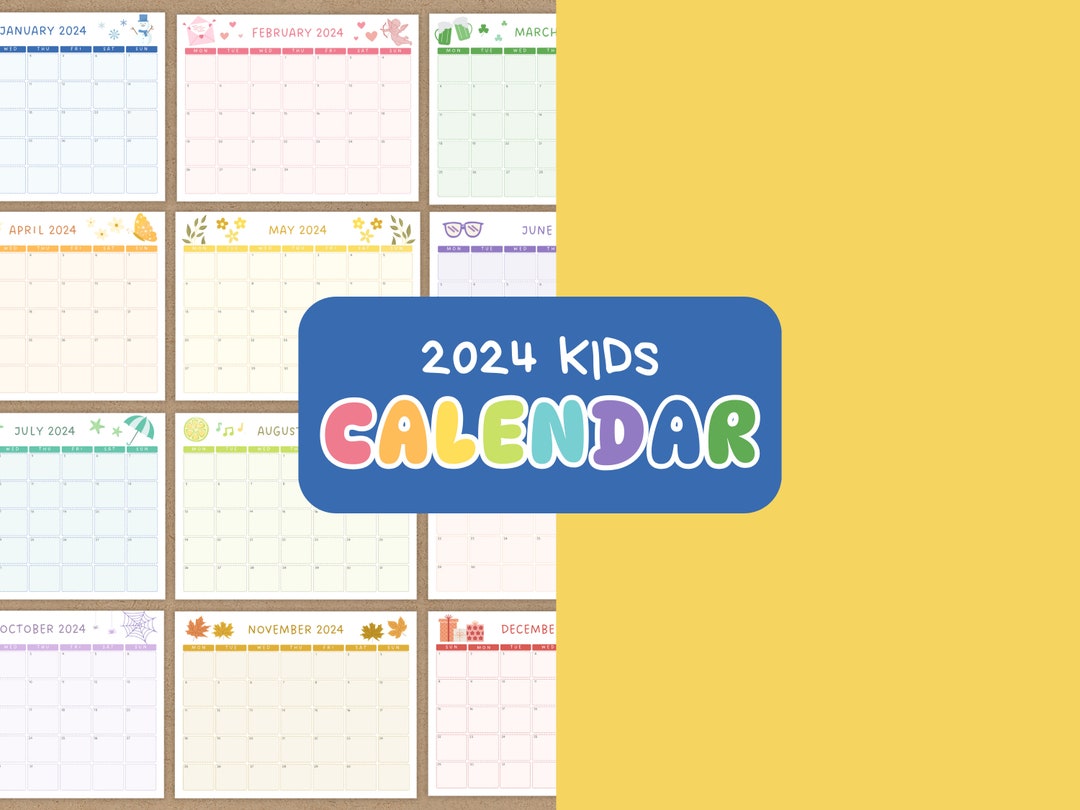 2024 Editable Homeschool Calendar, Printable Kids Monthly Academic ...