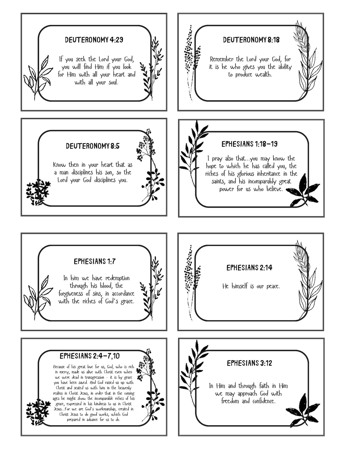365 Printable Bible Verses for Daily Inspiration, Bible Verse Cards ...