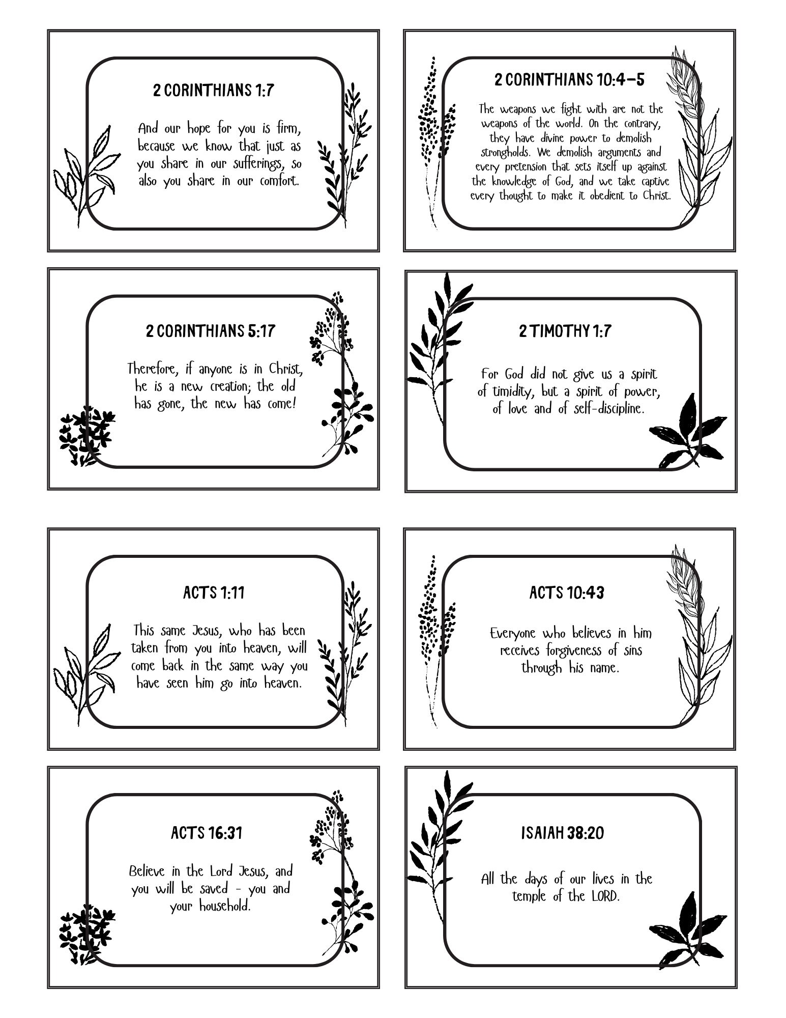 365 Printable Bible Verses for Daily Inspiration, Bible Verse Cards ...