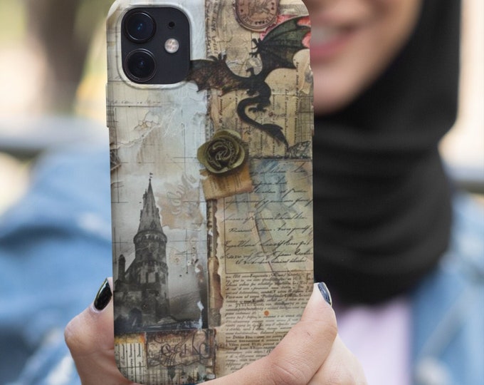 Dragon Phone Case Fantasy Book Theme, Literary Dragon Lover iPhone ...