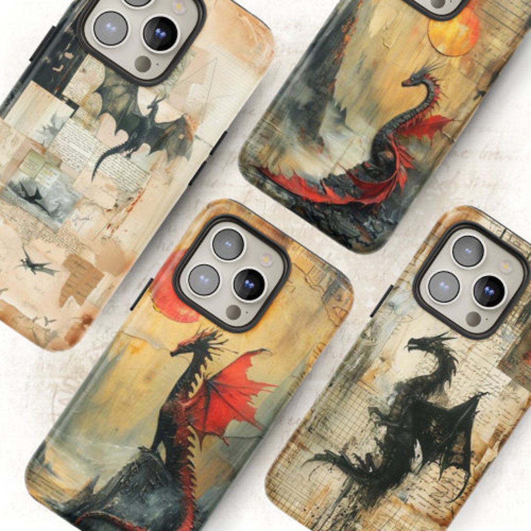 Phone Case Dragon Fantasy Book Theme, Literary Dragon Lover iPhone ...