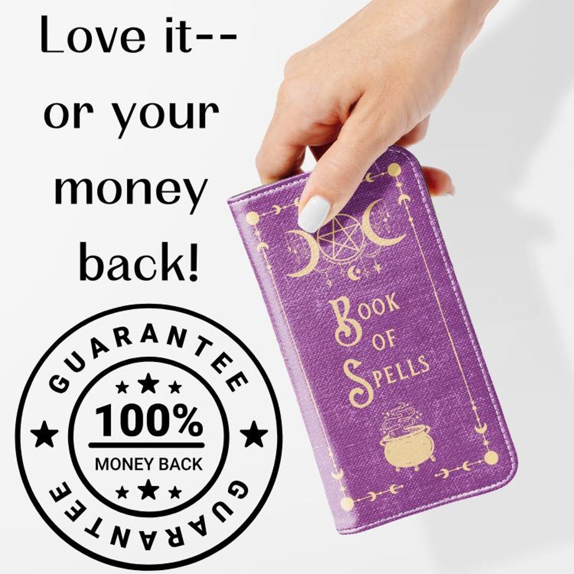 Witchy iPhone Case Wallet, Witch Book Cover, Vintage Book Magic Phone ...