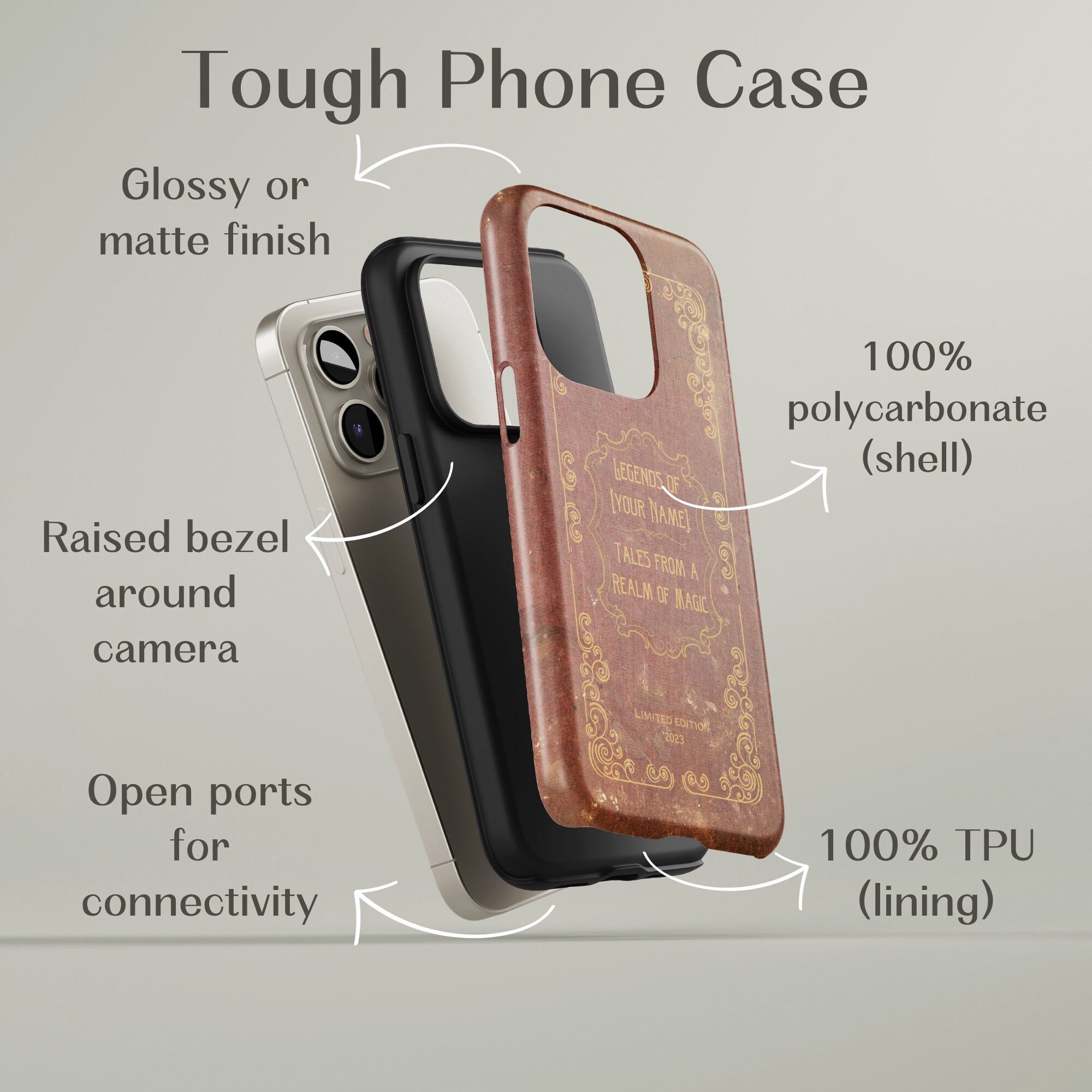 Phone Case Book Themed Book Cover Personalized Vintage Book Phone Case ...