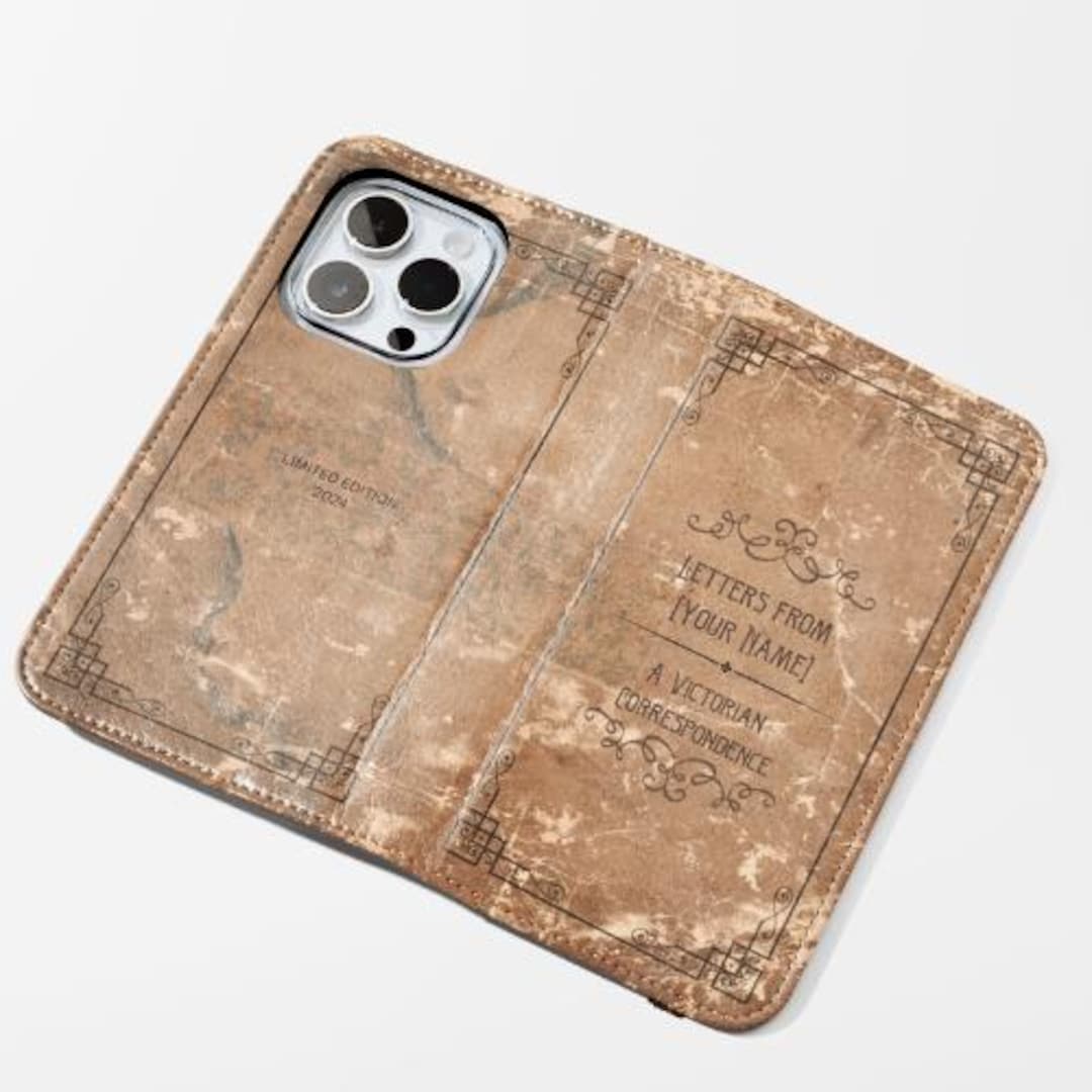 Custom Book Phone Case Wallet, Personalized Vintage Book Galaxy iPhone ...
