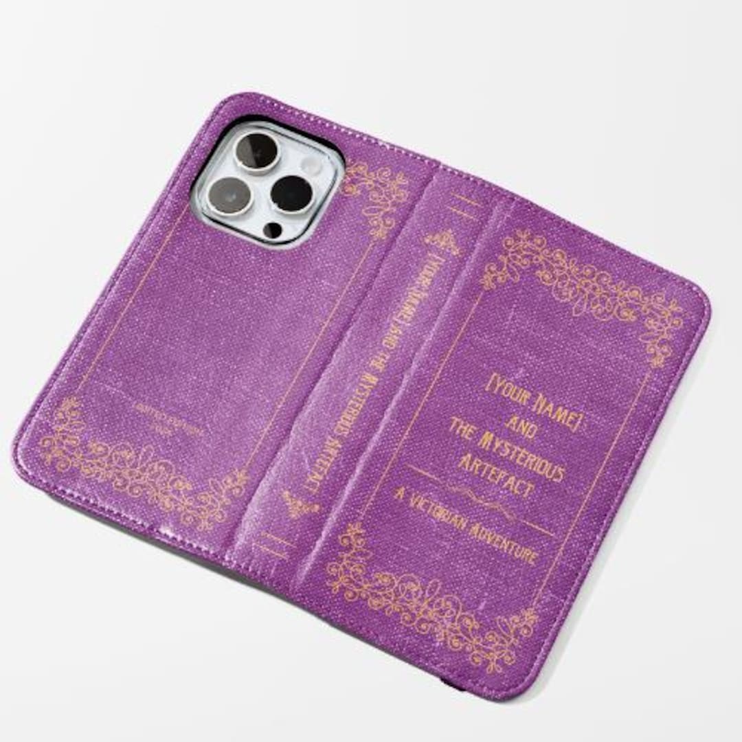 Custom Book Phone Case Wallet, Personalized Vintage Book Galaxy iPhone ...