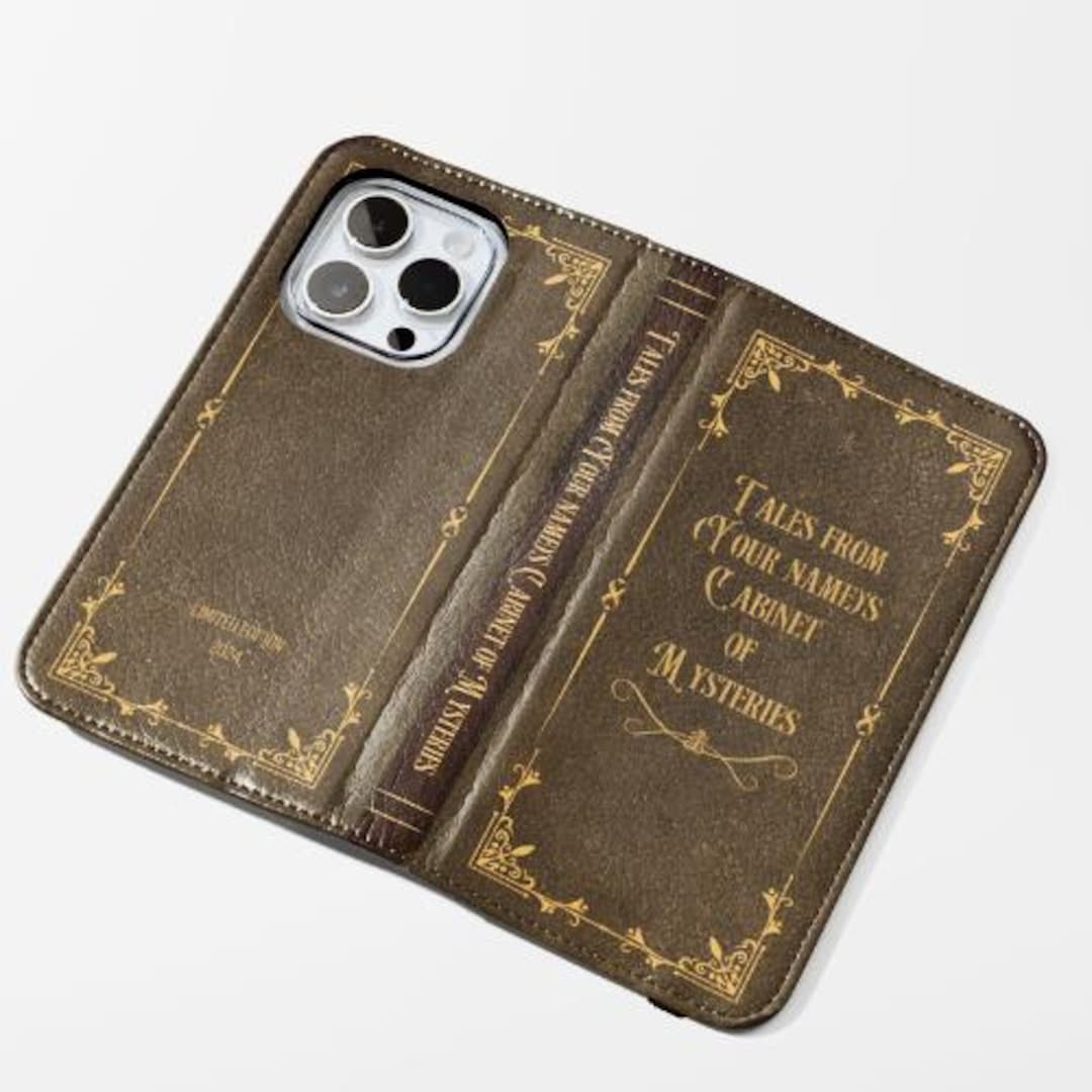 Custom Book Phone Case Wallet, Personalized Vintage Book Galaxy, iPhone ...