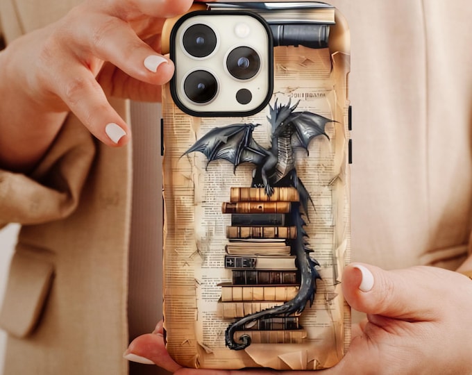 Dragon Phone Case Fantasy Book Theme, Literary Dragon Lover iPhone ...